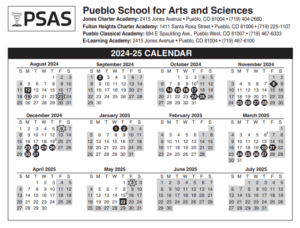 School Calendars - Pueblo School for Arts and Sciences